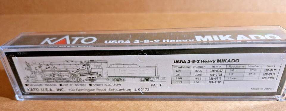 Kato N Scale 126-0111 2-8-2 Heavy Mikado Steam Locomotive Pennsylvania ...