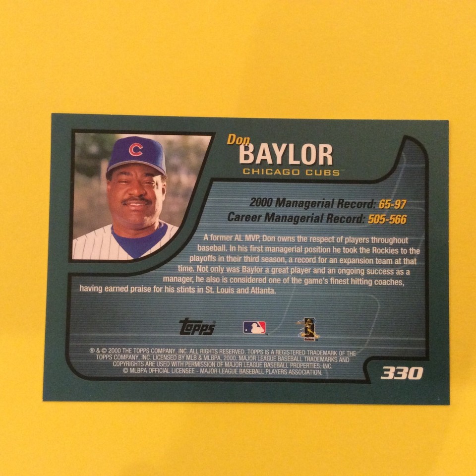 2001 Topps #330 Don Baylor Chicago Cubs | eBay