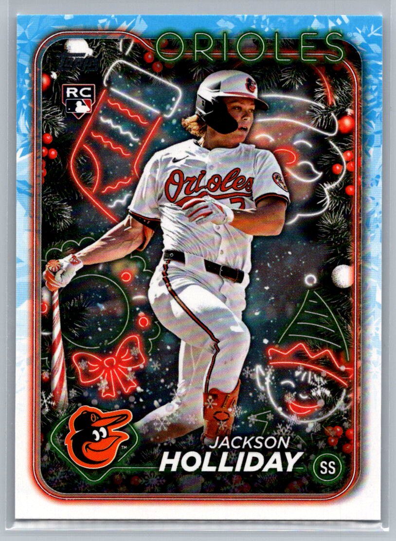 2024 Topps Holiday Mega Box Jackson Holliday SP Candy Cane Bat #H50 | eBay