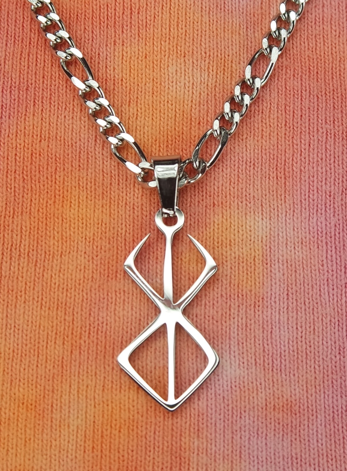 Berserker Rune Necklace with Figaro Chain, Waterproof Hypo Allergenic ...