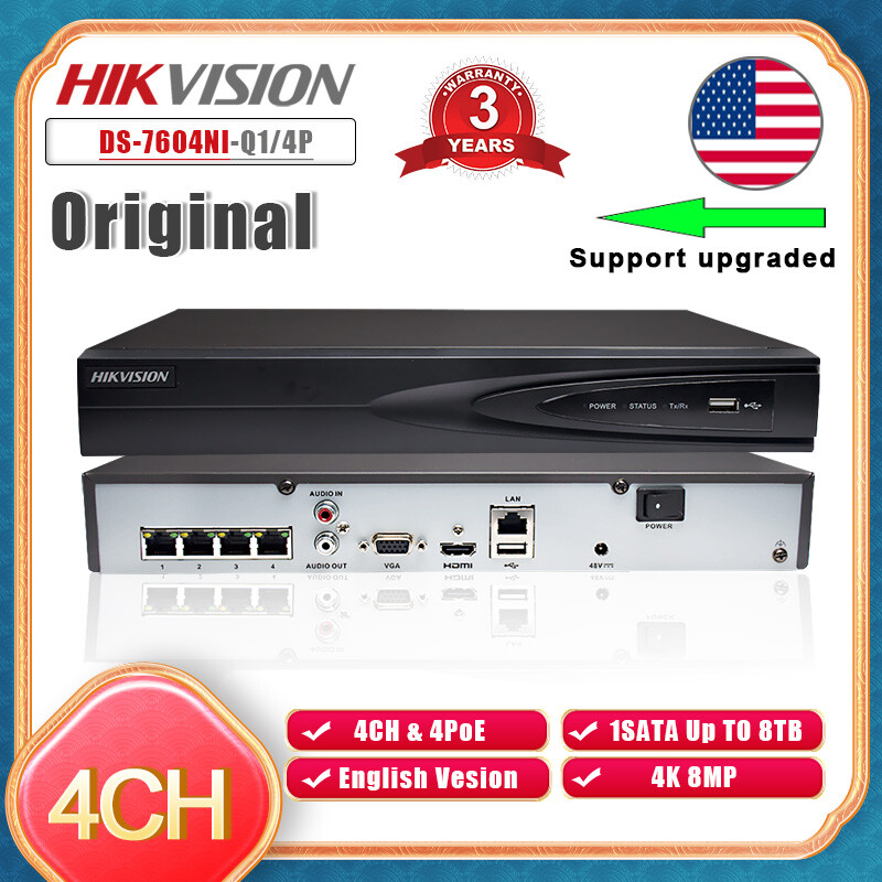 Hikvision Original 4K 4CH POE NVR Network Video Recorder H.265+ DS-7604NI-Q1/4P | eBay