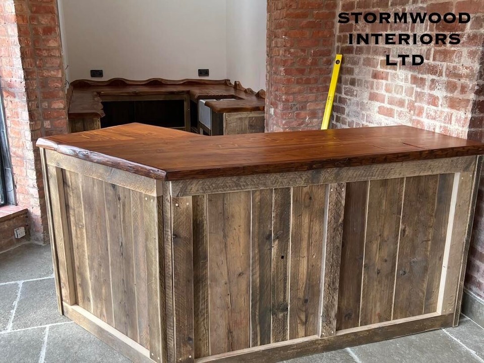 HANDMADE FROM RECLAIMED TIMBER BESPOKE SHOP COUNTERS MADE TO MEASURE ...