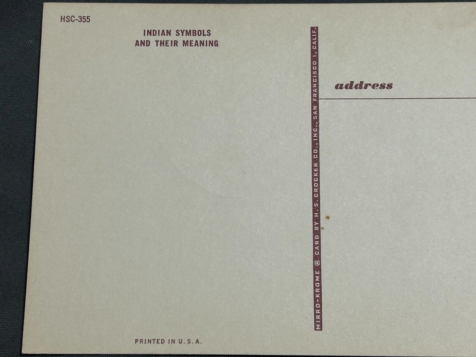 Lot 2 vtg Native American INDIAN SYMBOLS Language POSTCARD Swastika ...