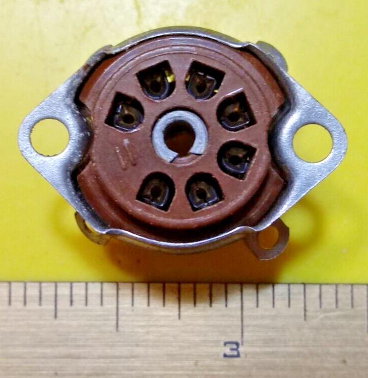 Elco® 7 Pin Micanol Tube Socket • Bottom Mount • 5/8" Hole • 7/8" Hole ...