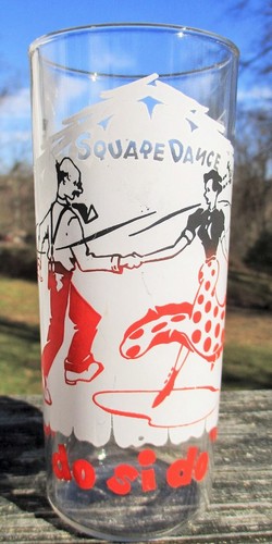 Vintage Do Si Do Square Dance Tumbler Collins Glass 3 Color Retro | eBay
