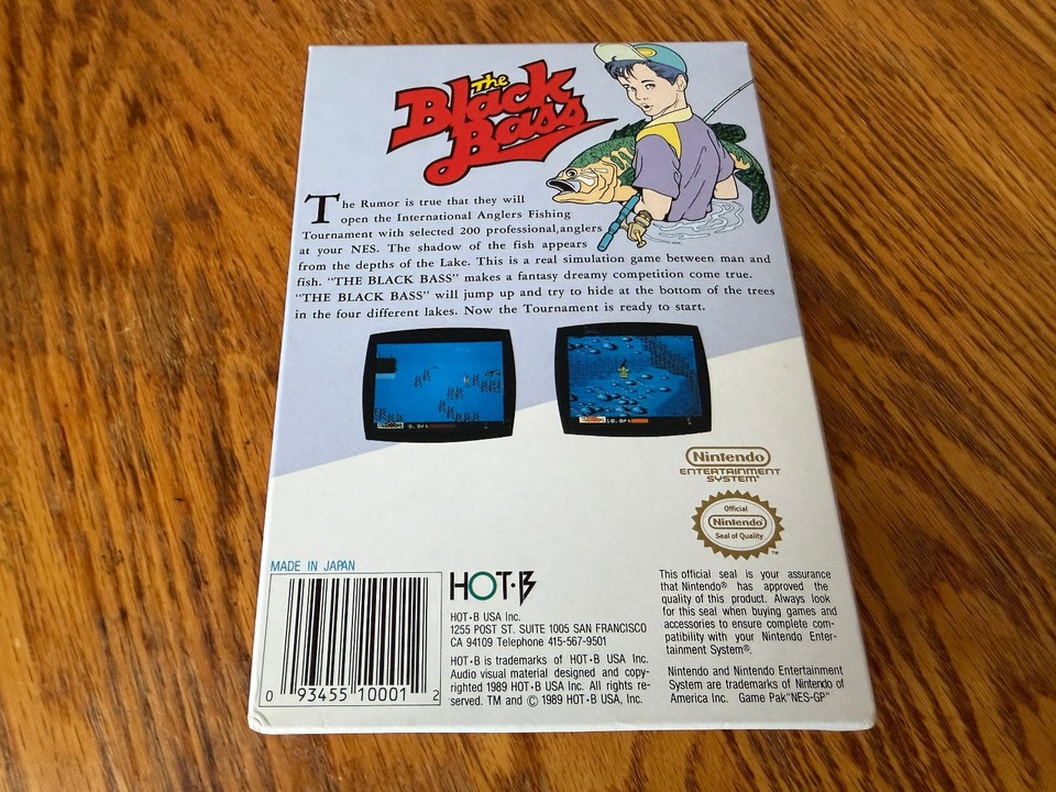 BLANK TAB LABEL ERROR The Black Bass complete in box nintendo nes nr ...