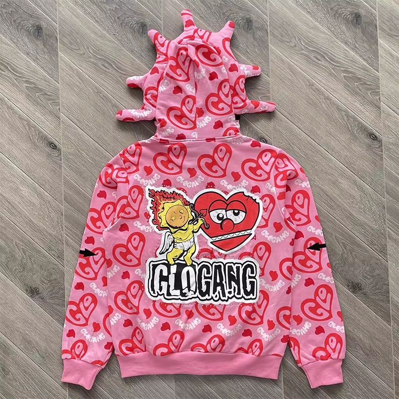 Glo Gang Worldwide I Heart Glo Full Zip Hoodie (Pink) Unisex Quality ...