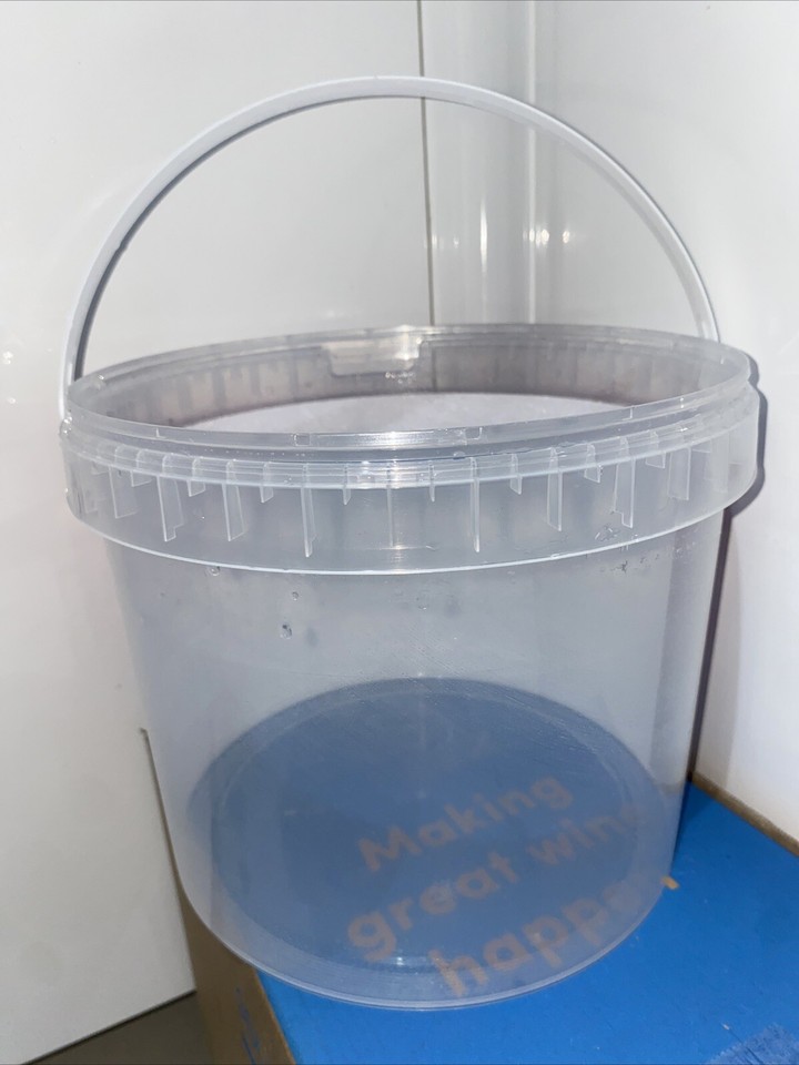 Empty Clear Plastic 5 Litre Food Kitchen Storage Bucket Tubs With ...