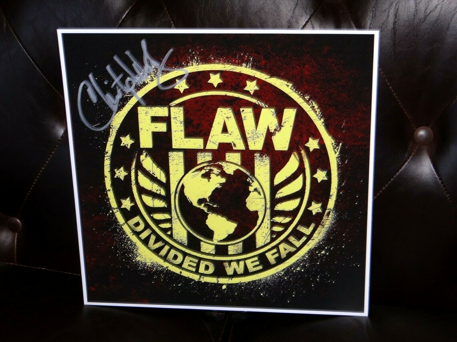 FLAW CHRIS VOLZ SIGNED DIVIDED WE FALL 12X12 ALBUM COVER PHOTO!!! | eBay