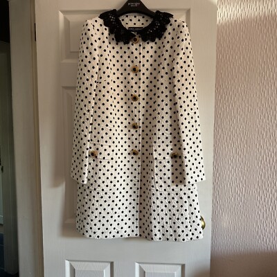 Dolce & Gabbana White And Black Spotty Coat Size 42 New With Tags | eBay UK