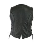 Ladies Real Leather Laced Up Motorcycle Biker Waistcoat Womens Gillette ...