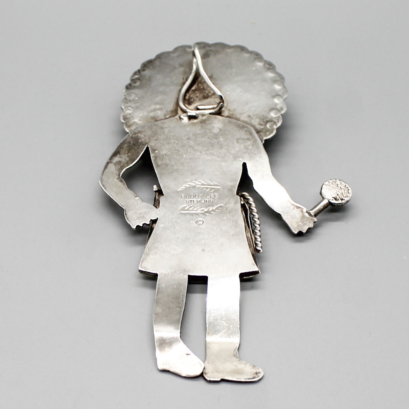 VINTAGE BUDDY LEE MOSSMAN-LARGE STERLING SILVER SUNFACE DANCER KACHINA ...