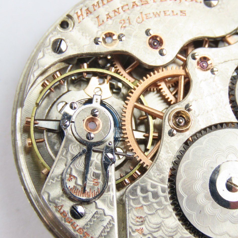 Hamilton 16 Size 971 Nickel Open Face 21 Jewel Railroad Pocket Watch ...