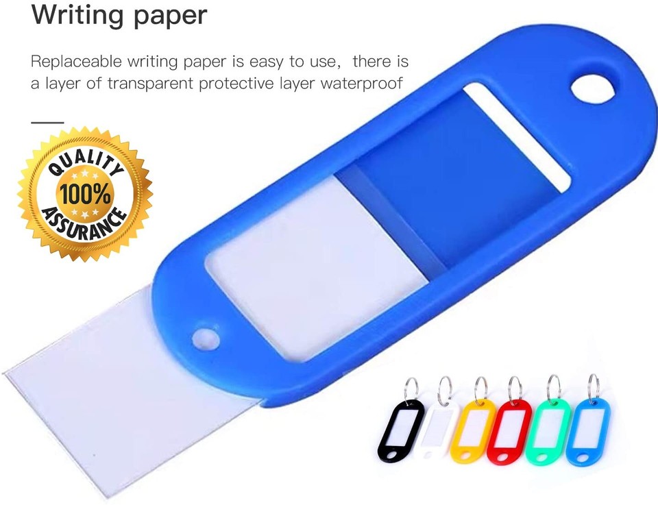 Key Tags Plastic Key Rings ID Tags Name Label Key Fob Tag Various ...