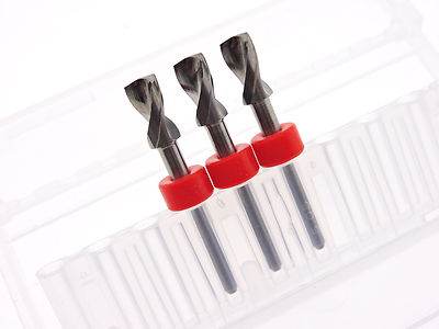 3qty 5.05mm Carbide End Mill Router Bit FR4 CNC Spiral 2 Flute 3/8" L 1 ...