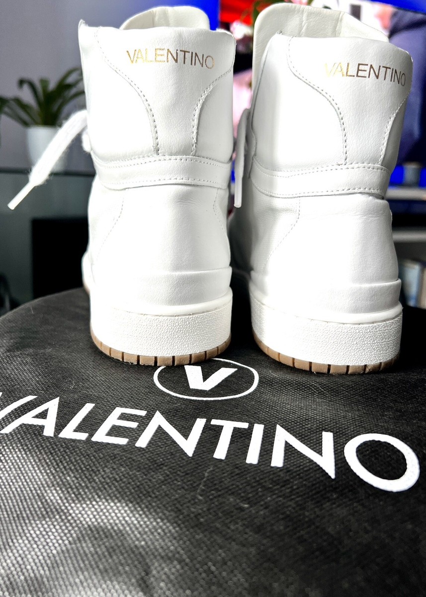 Valentino High Top Designer Shoe Sz 8.5 Mens White Italian Valentino High Top Designer Shoe Sz 8.5 Mens White Italian