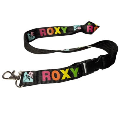 Roxy Rainbow Black Buckle Keychain Holder Lanyard | eBay