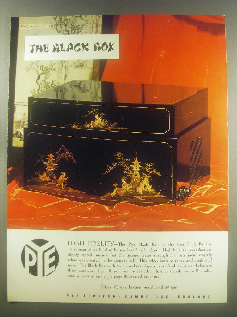 1954 Pye Black Box High Fidelity Radio Advertisement | eBay
