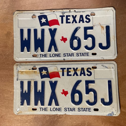 1990s Texas License Plate Pair # WWX- 65J | eBay
