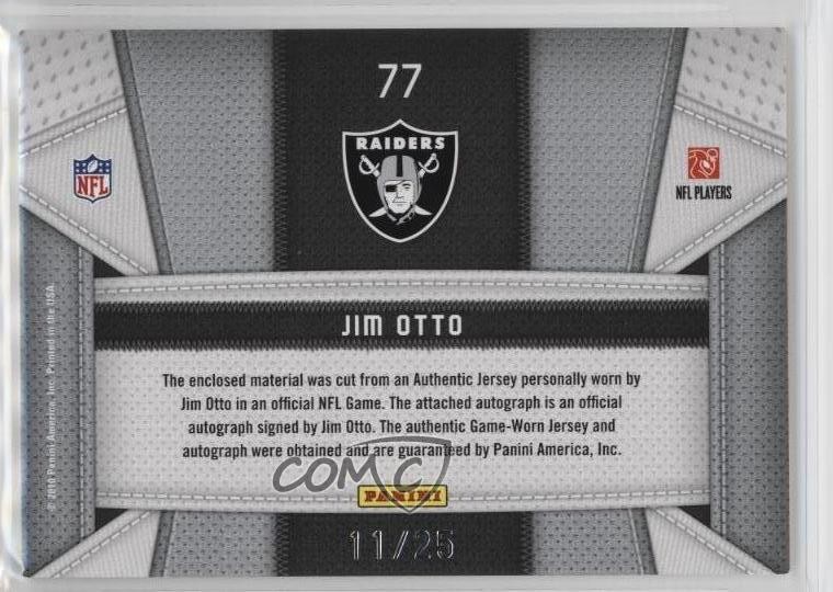 2010 Certified Die-Cut Jersey Number Signatures /25 Jim Otto #77 Auto ...