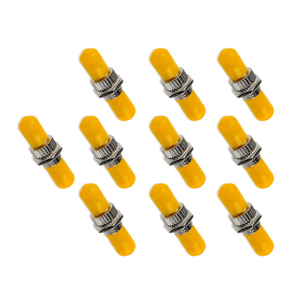 10Pcs Copper ST-ST Fiber Optic Adapter Connector Type ST/ST Simplex ...
