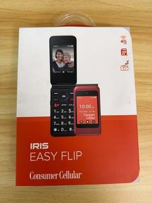 IRIS Easy Flip 2.8" 8GB Red Consumer Cellular Prepaid Cellphone | eBay