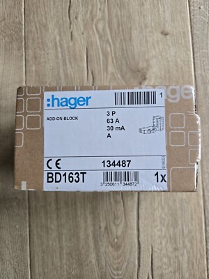 Hager RCD add on block 30ma 3phase | eBay UK