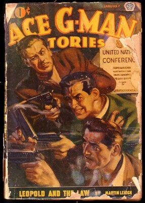 PULP: ACE G-MAN STORIES-1944 JAN-GUN FIGHT COVER FR | eBay