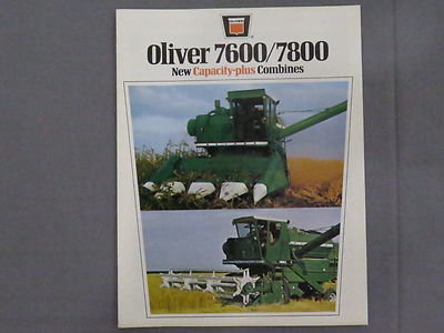 original 1970s Oliver 7600 7800 Green or Red Combine sales Brochure ...