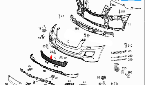 MB M W164 Front Bumper Lower Grille A1648854123 NEW GENUINE | eBay