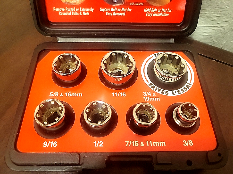 Grip-Tite 7 Piece Super Socket Nut Bolt Set 3/8" Drive Metric in Case ...