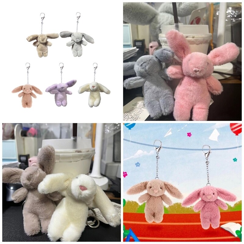 Adorable Rabbit Keyring Pendant Bag Accessory Practical Stuffed ...