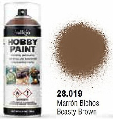 Vallejo Beasty Brown Fantasy Paint 400ml Spray - Hobby and Model Enamel ...