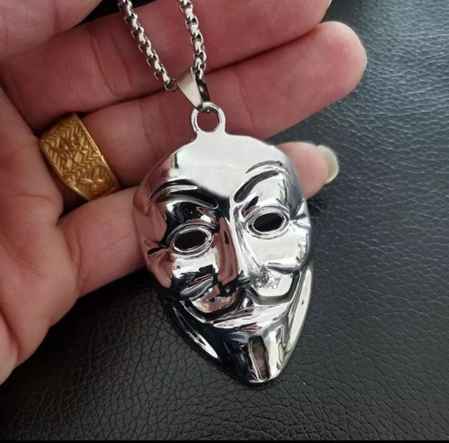 V For Vendetta Hacker Dali Theatre Mask Halloween Clown Pendant ...