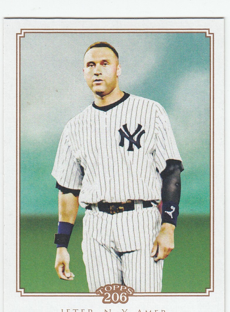 Derek Jeter 2010 Topps 206 ML Baseball Card # 162 Yankees White Boarder ...