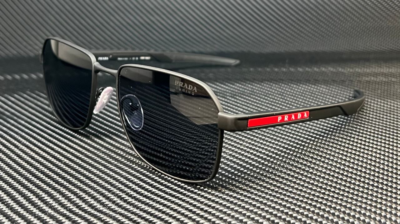 PRADA LINEA ROSSA PS 54WS DG009R Matte Black Blue Men's 57 mm Sunglasses 8056597662062| eBay