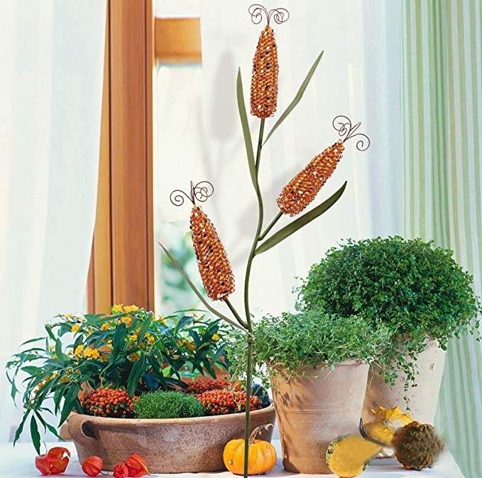 Metal Autumn Harvest Corn Stake Decoration, Decorative Yard Lawn Garden ...