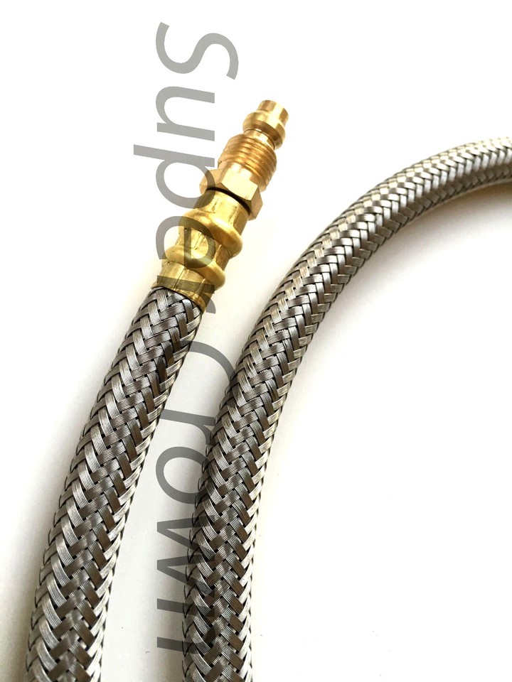 High Pressure Flexible Stainless Mesh Surround Lube Hose Bijur 6mm x 63 ...