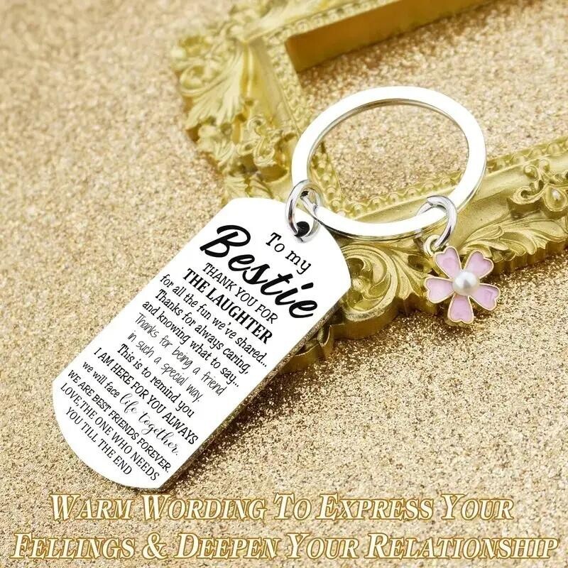Ton My Bestie Gift Flower Best Friend Key Chain Keychain Key Ring ...