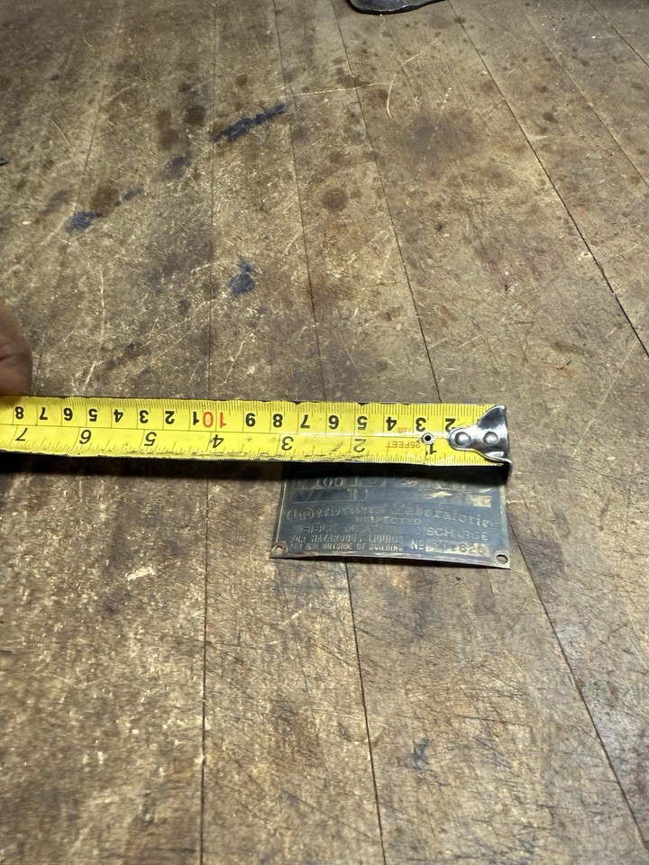 Vintage Erie Meter Systems 100 Visible Gas Pump Brass ID Tag Plate ...