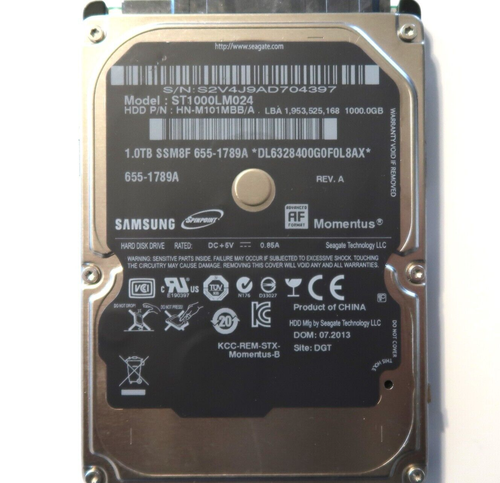 ST1000LM024 HN-M101MBB/A Apple#655-1789A DGT Chine (S2V) 1000 Go SATA ...