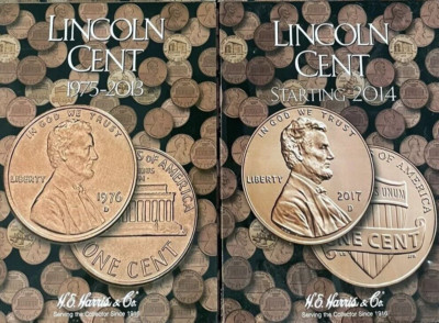 H.E. Harris Lincoln Cent 1975-2013 & 2014 Album Book Set of 2 Coin ...