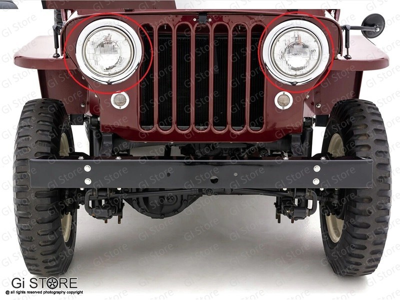 Headlight Light Pair Left & Right fits willys jeep CJ2A 3A 3B CJ5 M38 ...