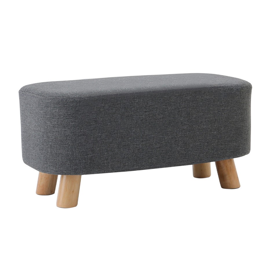 Padded Large Footstool Ottoman Rectangle Square Pouffe Bench Stool Wood ...