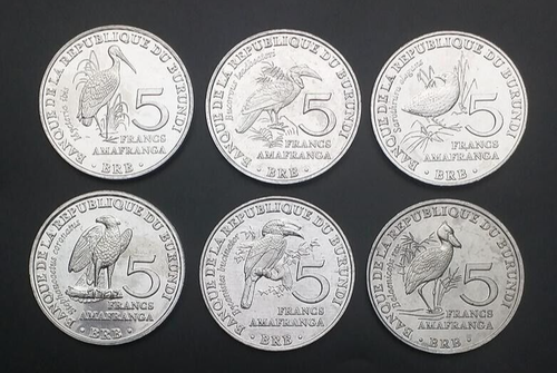 BURUNDI SET OF 6 x 5 Francs AFRICAN BIRDS COINS 2014 - UNC | eBay