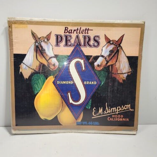 Genuine Crate Label- Diamond Brand (E.M. Simpson) Bartlett Pears from ...