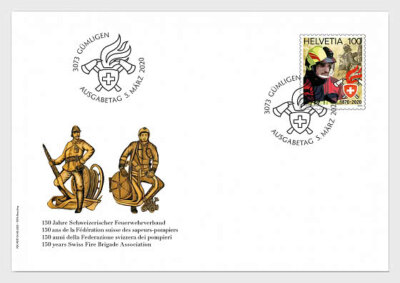 Switzerland 2020 suisse 150 Years Swiss Fire Brigade 1870 fireman ...