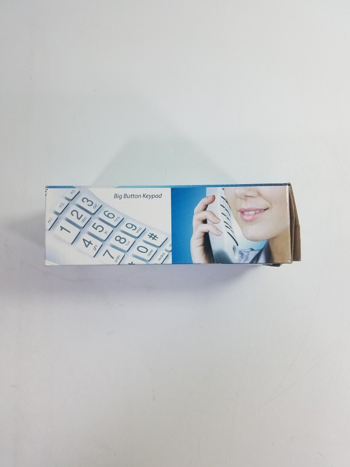 Emerson Slimline Telephone EM2116 White Corded Phone Big Button Keypad ...