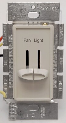 Lutron Skylark S2-LFSQ-LA Light Almond Dual Wall Dimmer Fan Control ...
