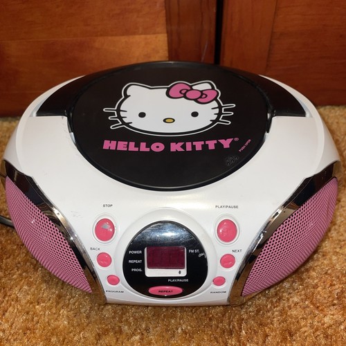 Hello Kitty CD Player Boombox Radio White Pink 2014 KT2026MBY Sanrio ...